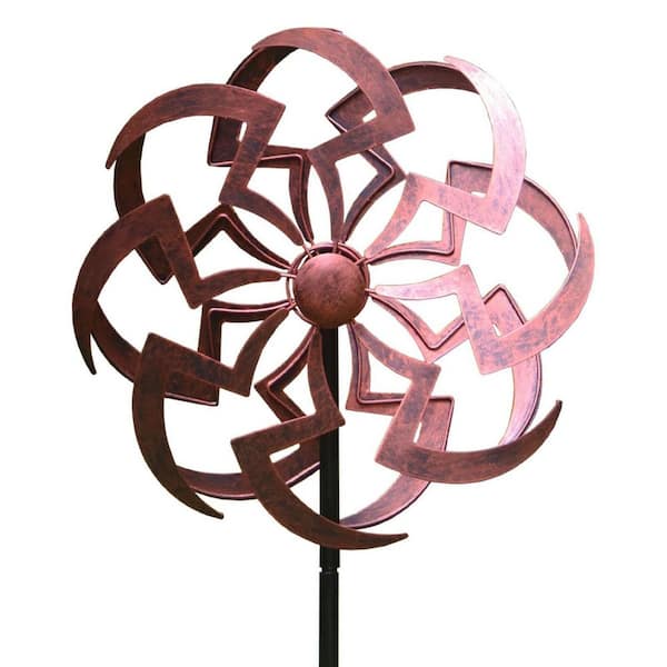 63 in. Brown Metal Wind Spinner HPFHW8HKCS - The Home Depot