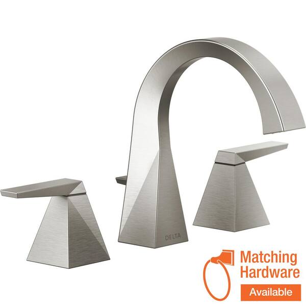 Delta Trillian 8 in. Widespread 2-Handle Bathroom Faucet in Stainless ...