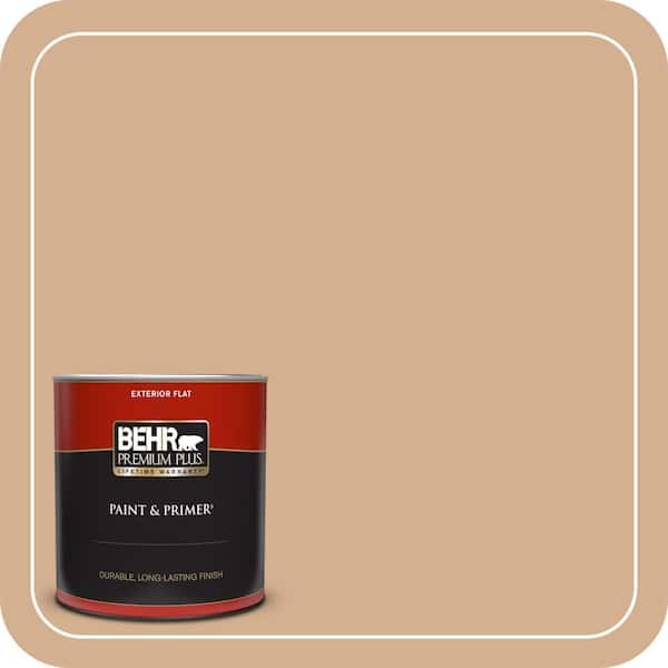 BEHR PREMIUM PLUS 1 qt. #MQ2-4 Butterscotch Amber Flat Exterior Paint ...