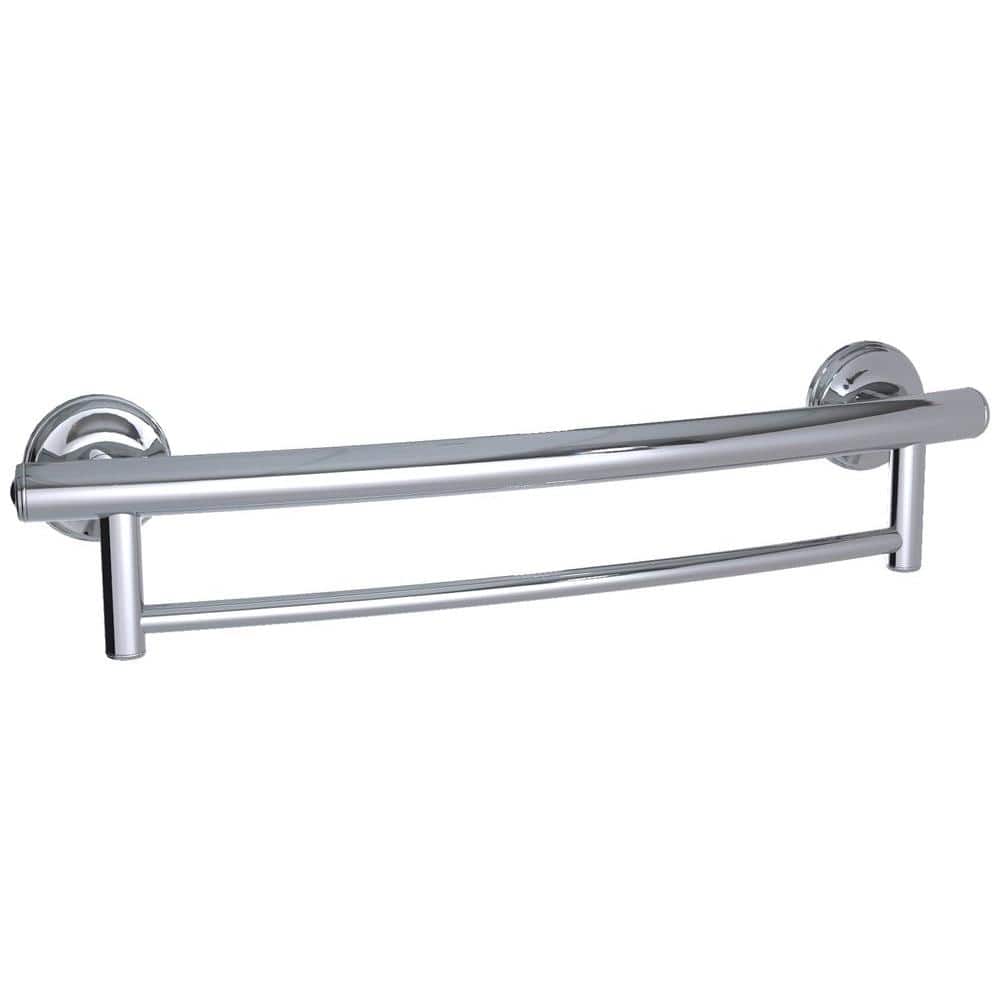 Grabcessories 2-in-1 23.375 in. x 1.25 in. Grab Bar and Towel Bar with ...