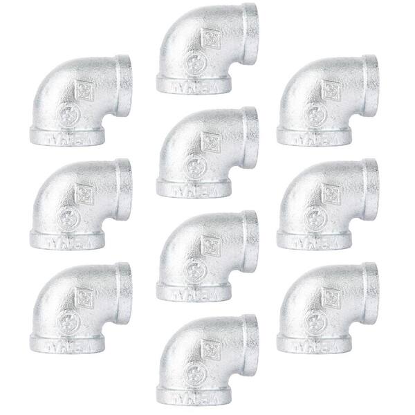 PIPE DECOR 1 in. x 3/4 in. Iron Galvanized 90° FPT x FPT Reducing Elbow ...