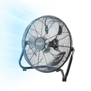 PROAIRA 12 in. High Velocity Cradle Floor Fan in Black with 3 Speed ...