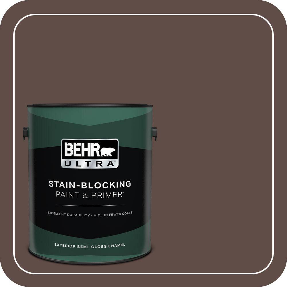BEHR ULTRA 1 gal. #730B-7 English Manor Semi-Gloss Enamel Exterior ...