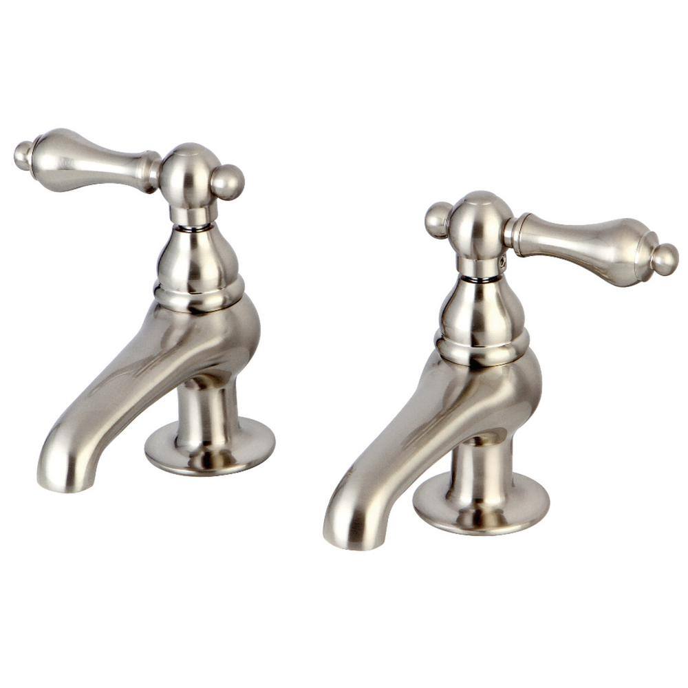 Kingston Brass Restoration Old-Fashion Basin Tap 4 in. Centerset Double ...