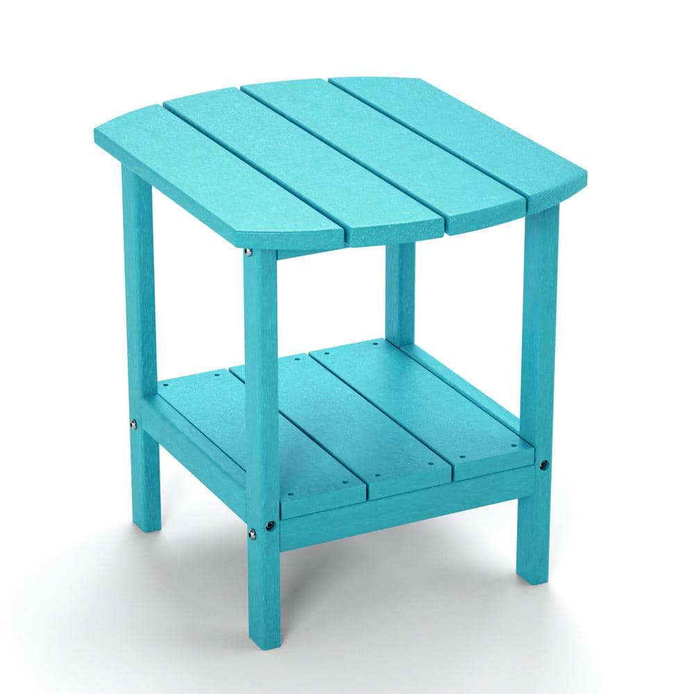 UPLAND Blue Double HDPE Composite Outdoor Side Table ST-HE02-TU - The ...