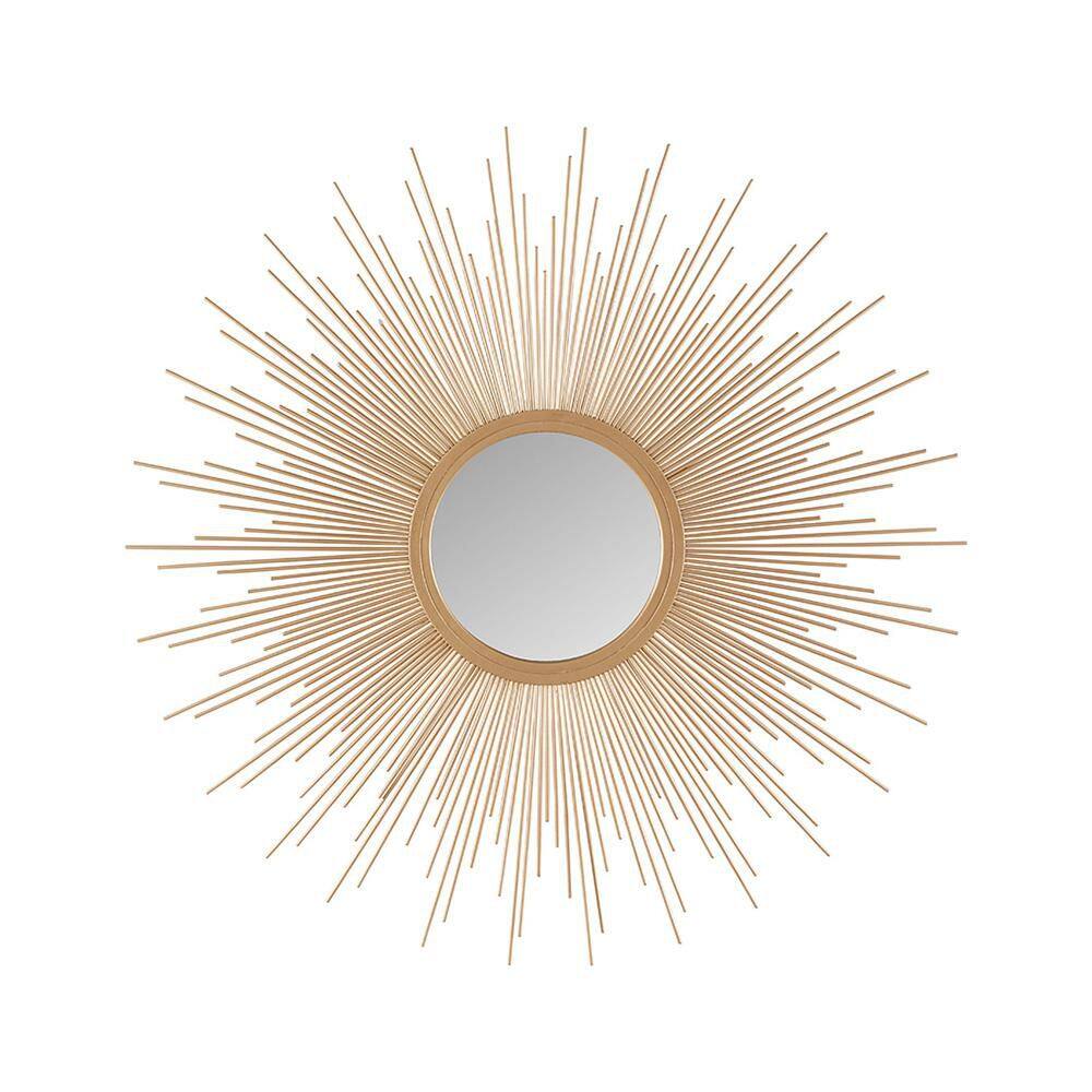 SACITY LIVING LLC Gold 29.5 in. W x 29.5 in. H Art Deco Sunburst MDF ...