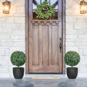 Nearly Natural 14 in. Artificial Boxwood Ball Topiary with Integrated ...