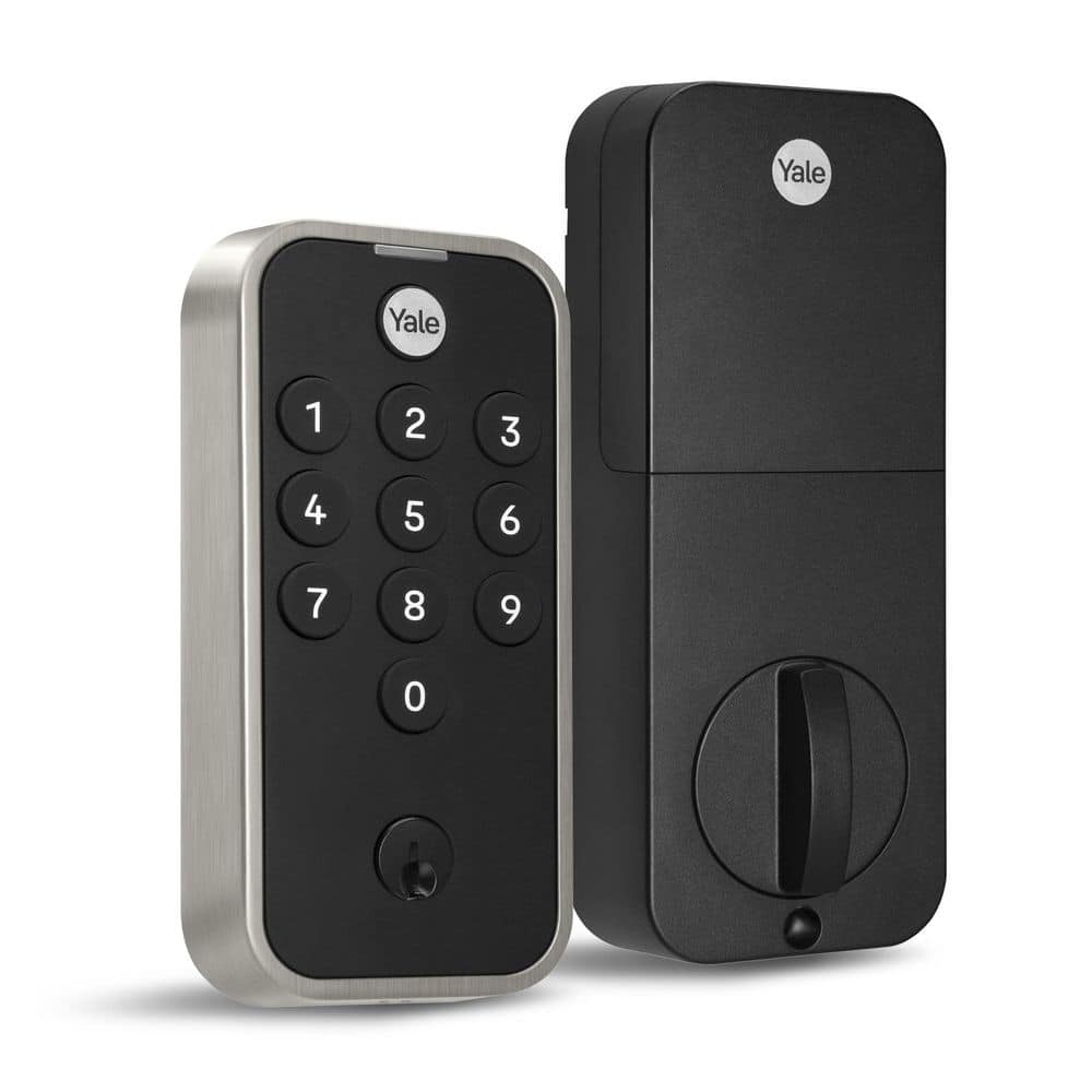 Yale Electronic Deadbolt Door Lock with Keypad and Keyed Access, Satin ...