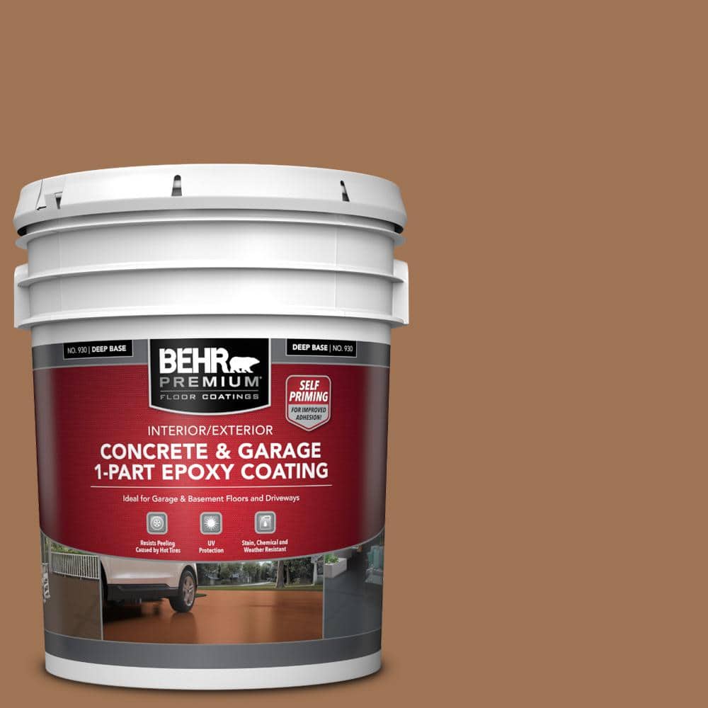 BEHR PREMIUM 5 gal. #S240-6 Ranch Brown Self-Priming 1-Part Epoxy Satin ...