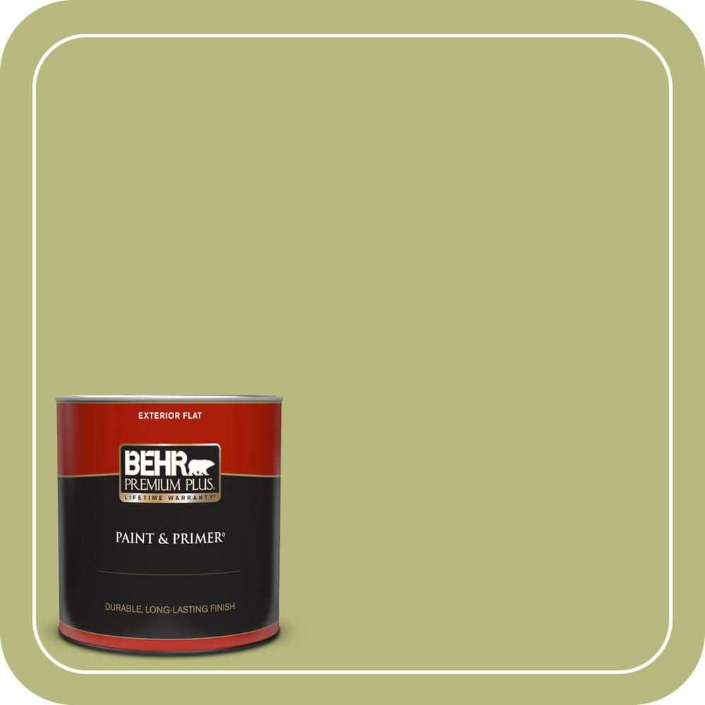 BEHR PREMIUM PLUS 1 qt. #400D-5 Grass Cloth Flat Exterior Paint ...
