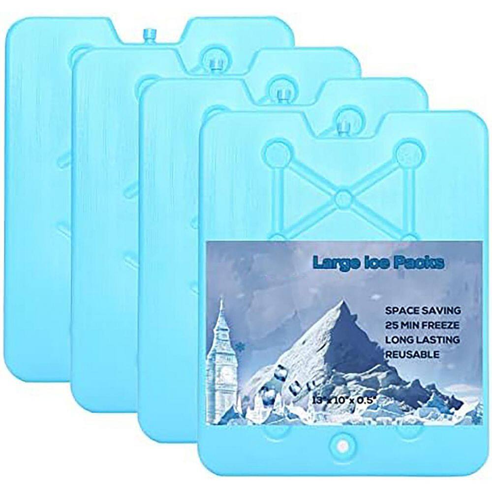 XL Slim Ice Packs for Coolers-Long Lasting Reusable Freezer Blocks-Set ...