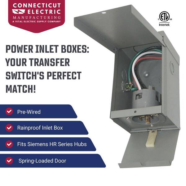 30 Amp Generator Receptacle Box 30 Amp Generator Inlet Box RML1430PB