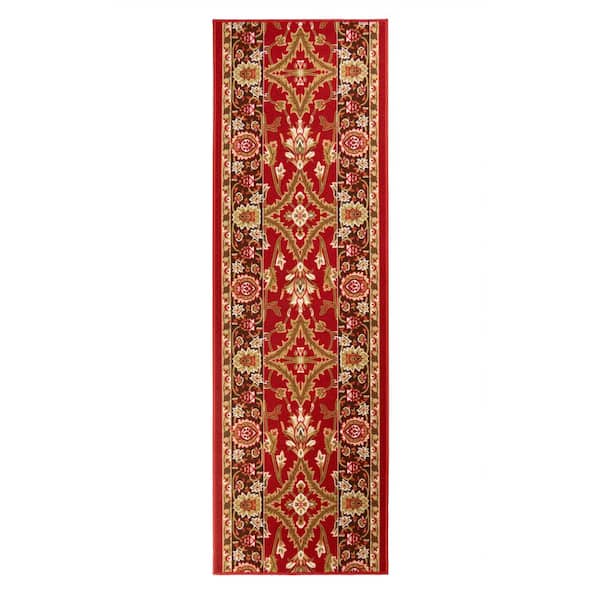 RugStylesOnline Custom Size Runner Rug Mahal Red 26 in. W x 564 in. L ...