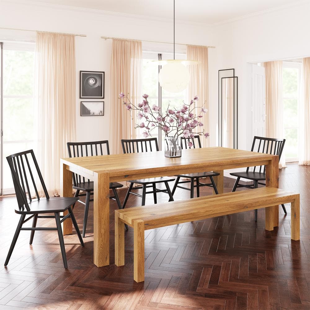 Poly and Bark Festa Oak Backless Dining Table Bench 71 in. LR-A8512-OAK ...