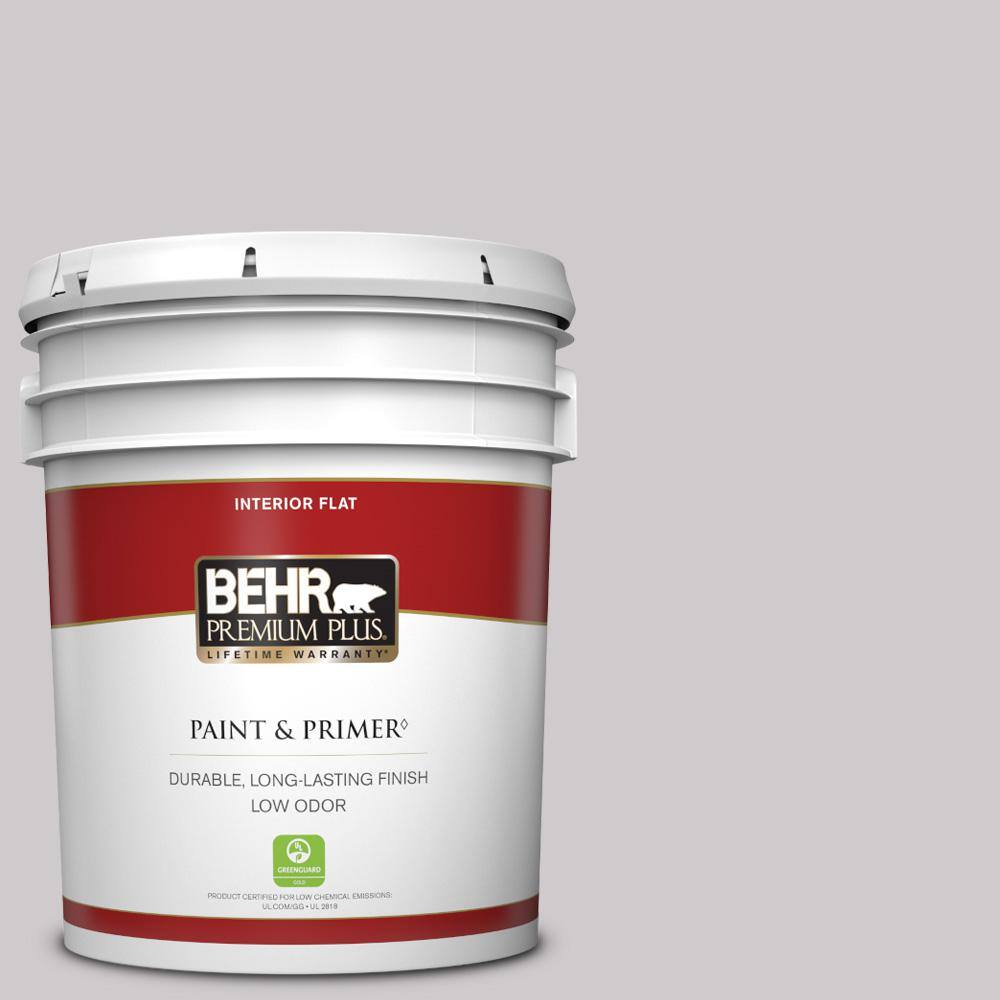 BEHR PREMIUM PLUS 5 gal. #MQ3-28 Rock Crystal Flat Low Odor Interior ...
