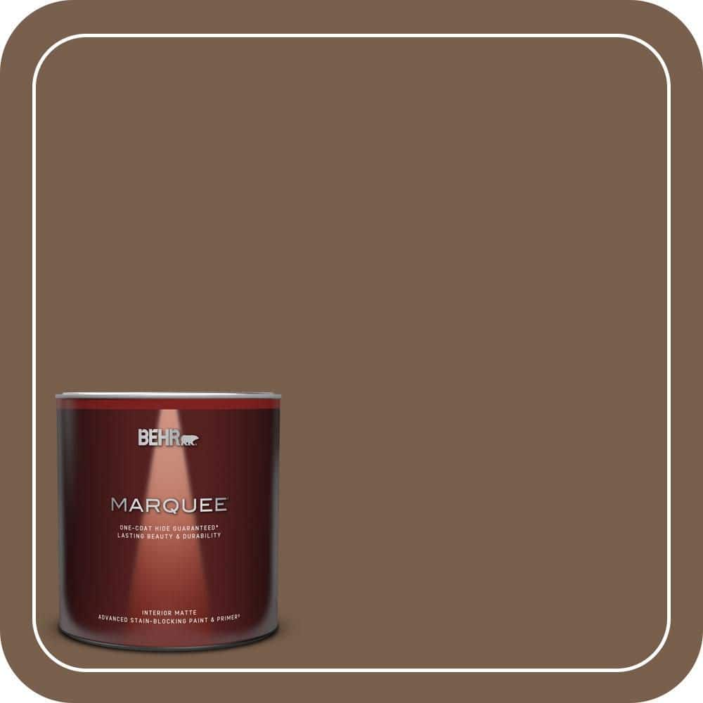 BEHR MARQUEE 1 qt. #250F-7 Melted Chocolate Matte Interior Paint ...
