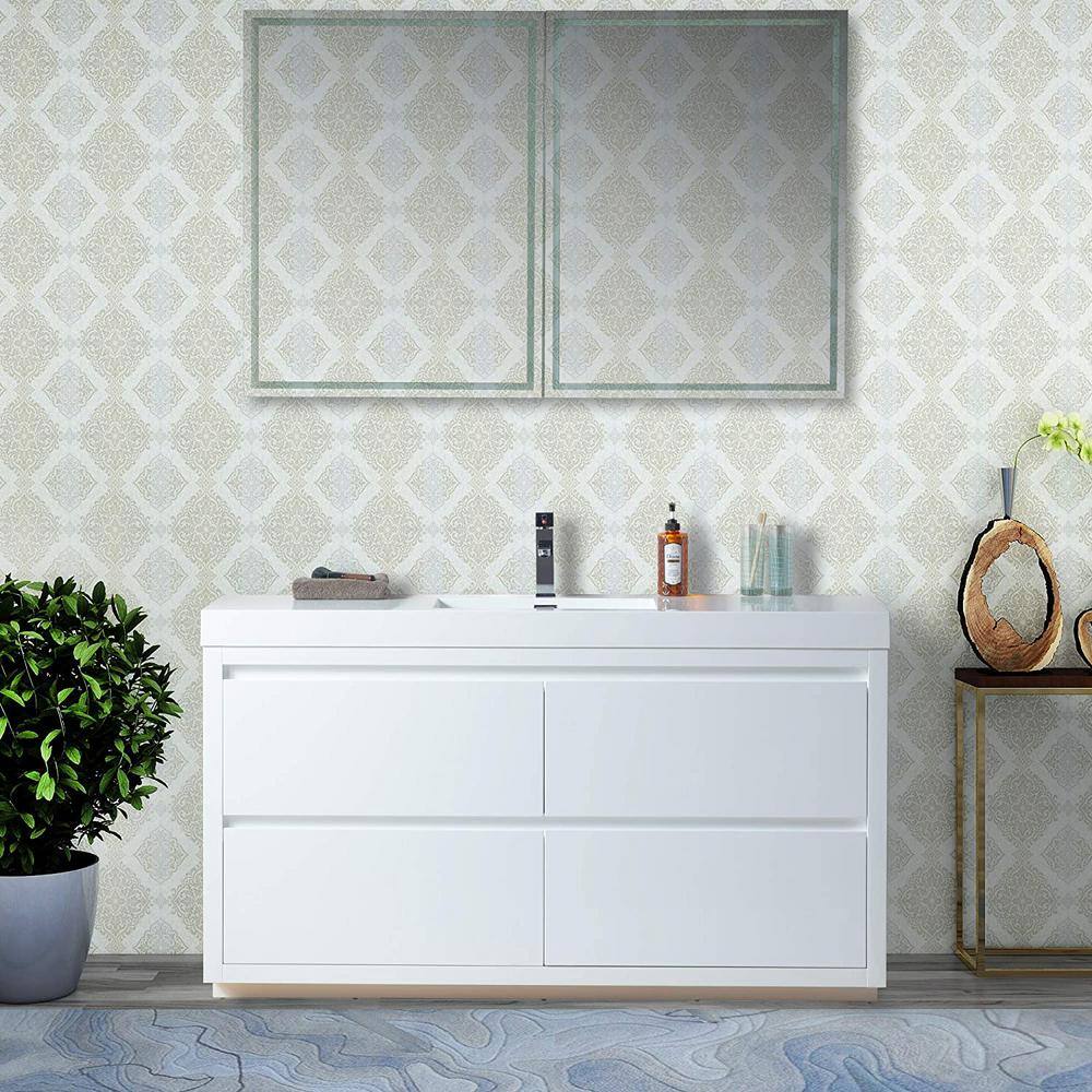 Vanity Art Annecy 60 in. W x 18.5 in. D x 32 in. H Bathroom Vanity in ...