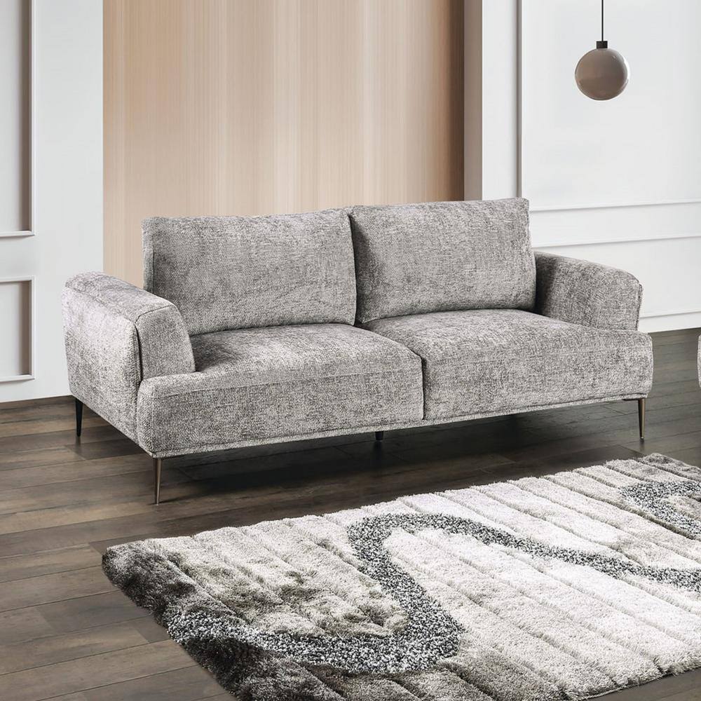 Furniture of America Orlandi 81 in. Flared Arm Chenille Rectangle Sofa ...