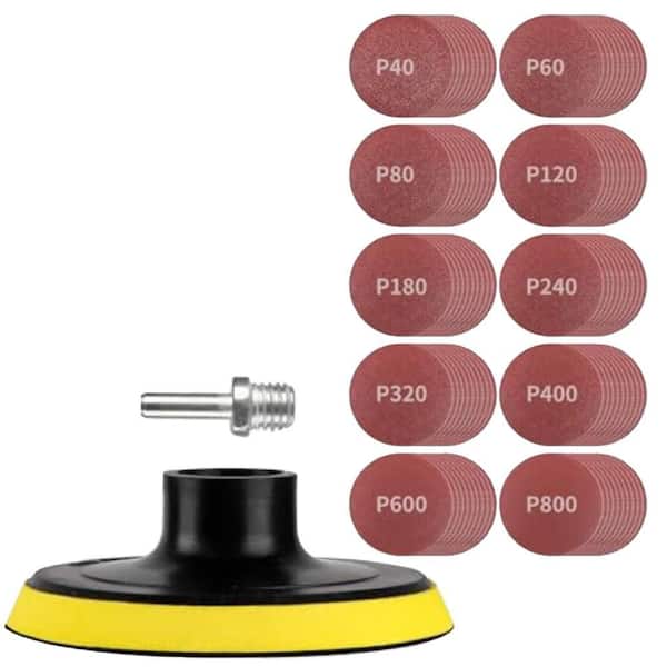 4 Inch Aluminium Oxide Sanding Discs with Hook and Loop Backing Pad 8MM ...