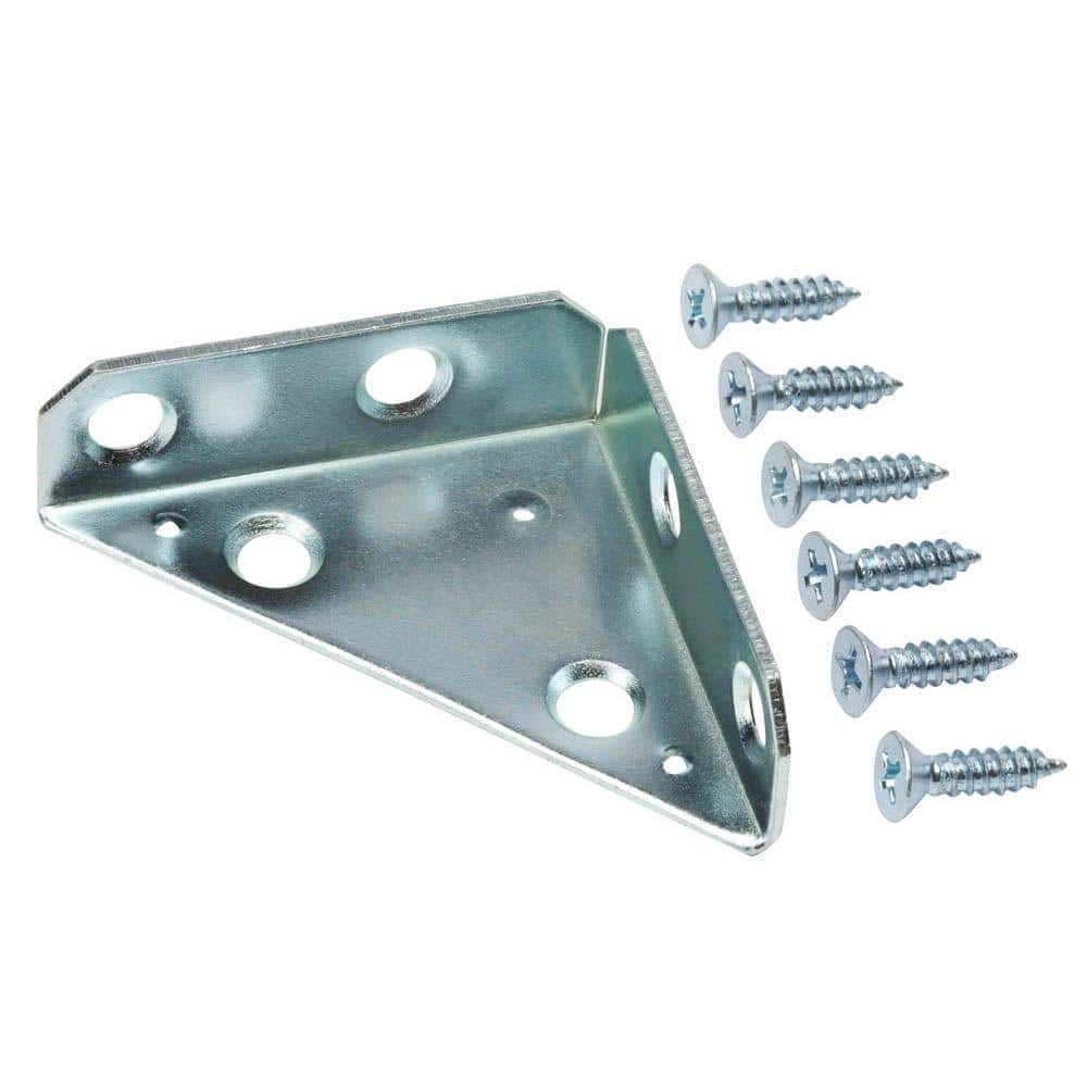 Everbilt (2-Pack) 2 in. Zinc-Plated Heavy Duty Corner Brace 24615 - The ...