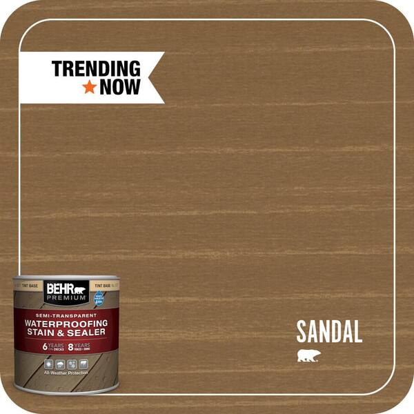 BEHR PREMIUM 8 oz. #ST-121 Sandal Semi-Transparent Waterproofing ...