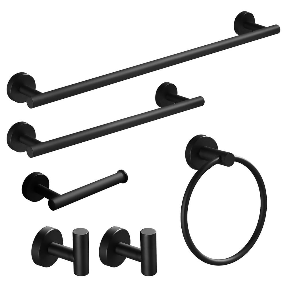 YSQCAR 6-Piece Bath Hardware Set with Towel Ring Toilet Paper Holder ...