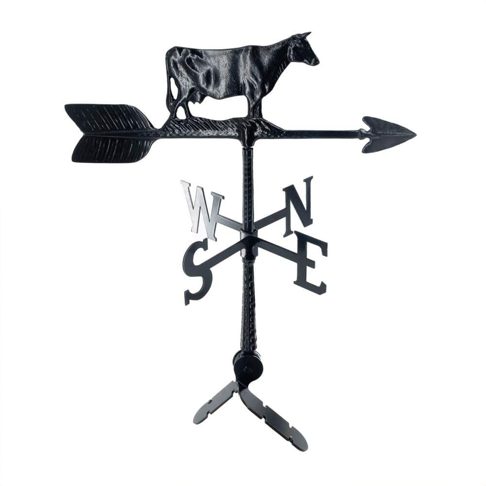 Montague Metal Products 24 in. Aluminum Cow Weathervane - Black WV-175 ...