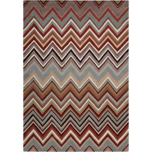 Nourison Contour Mocca 5 ft. x 8 ft. Geometric Contemporary Area Rug ...