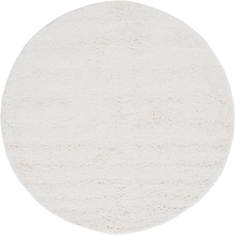 Unique Loom Davos Shag White 3 ft. x 3 ft. Round Area Rug 3145936 - The ...