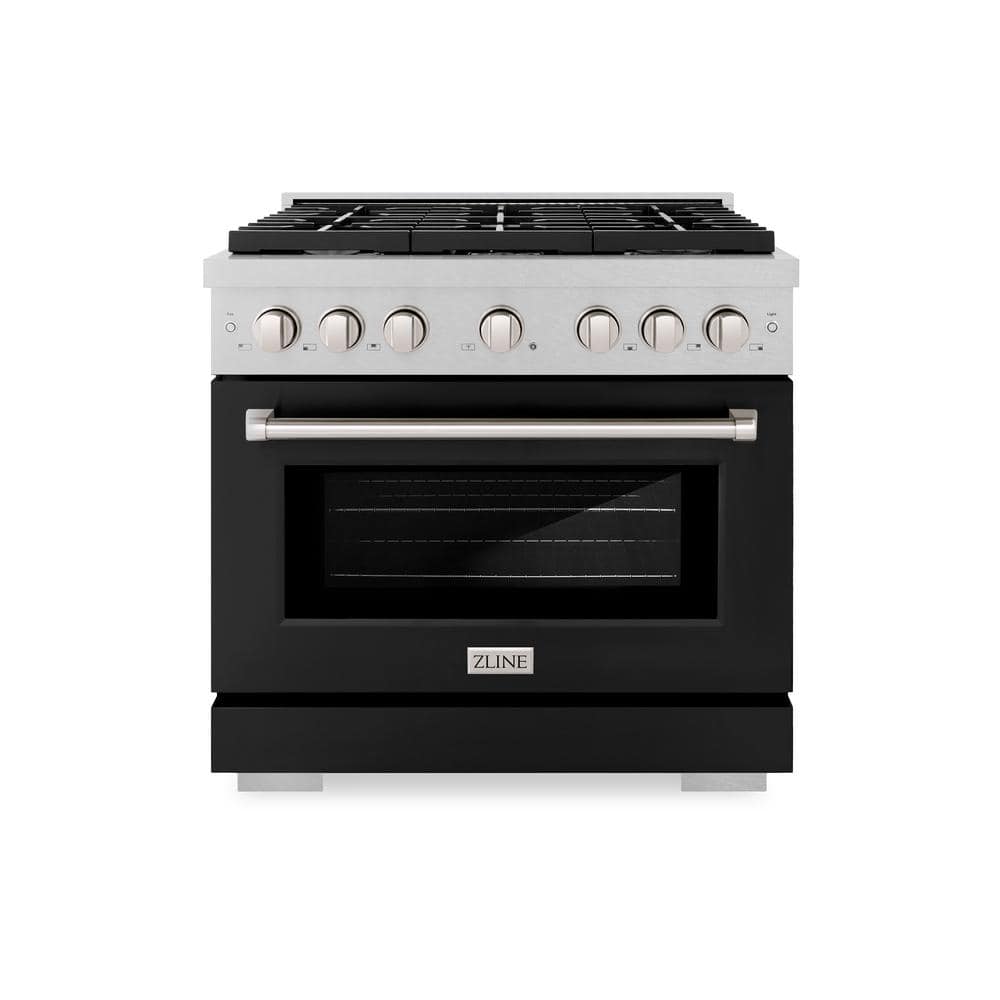 ZLINE Kitchen and Bath 36 in. Paramount Gas Range with 6 Burner Cooktop ...