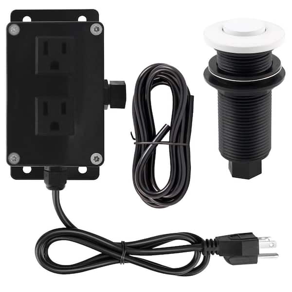 Westbrass Garbage Disposal Air Switch Kit 1-Pack in White CASB-2B3-50 ...