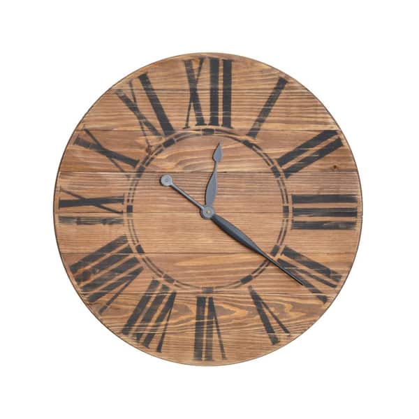 BrandtWorks Oversized Brown Farmhouse Wall Clock 24VLBKJUP