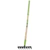 Ames 48 in. Wood Handle 7-Tine Floral Level Rake 2916200 - The Home Depot
