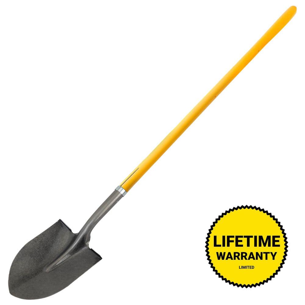Nupla 48 in. ERGO POWER Fiberglass Handle Heavy-Duty Round Point Shovel ...