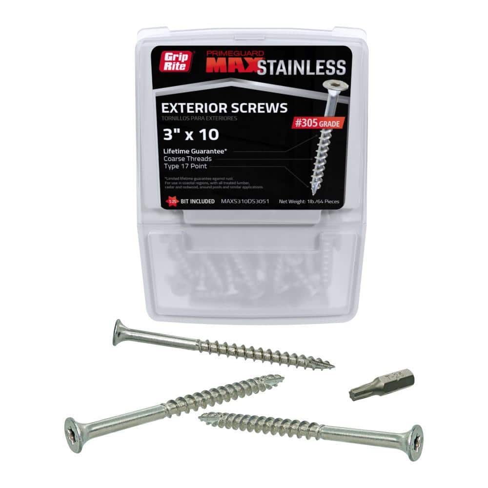 Reviews for Grip-Rite #10 x 3 in. 305 Stainless Steel Star Drive Bugle ...