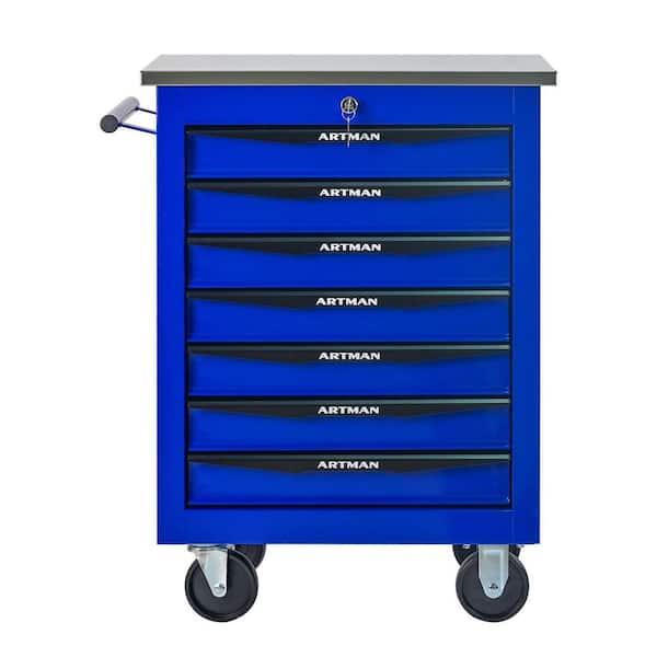 7-Drawer Rolling Tool Chest Cabinet, Tool Storage Organizer w/ Locking ...