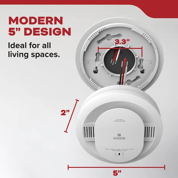 Kidde 10-Year Hardwired Interconnected Smoke Detector with ...