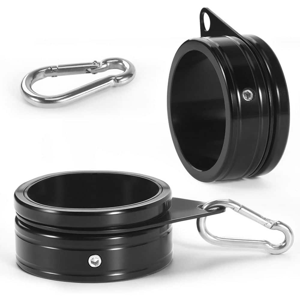 2 in. Flag Pole Rings (2-Pack, Black)-Aluminum Alloy 360° Anti-Wrap ...