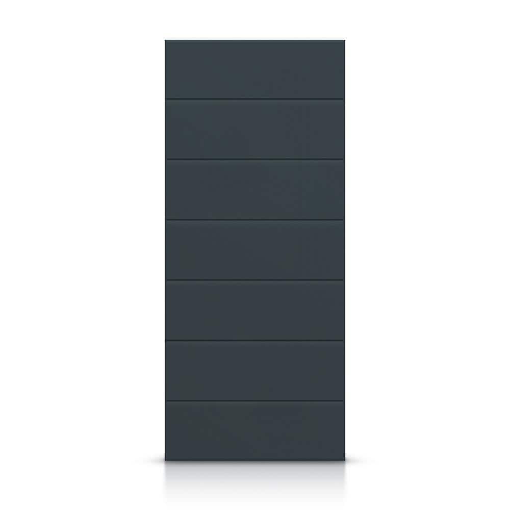 CALHOME 30 in. x 80 in. Hollow Core Charcoal Gray Painted Composite MDF ...