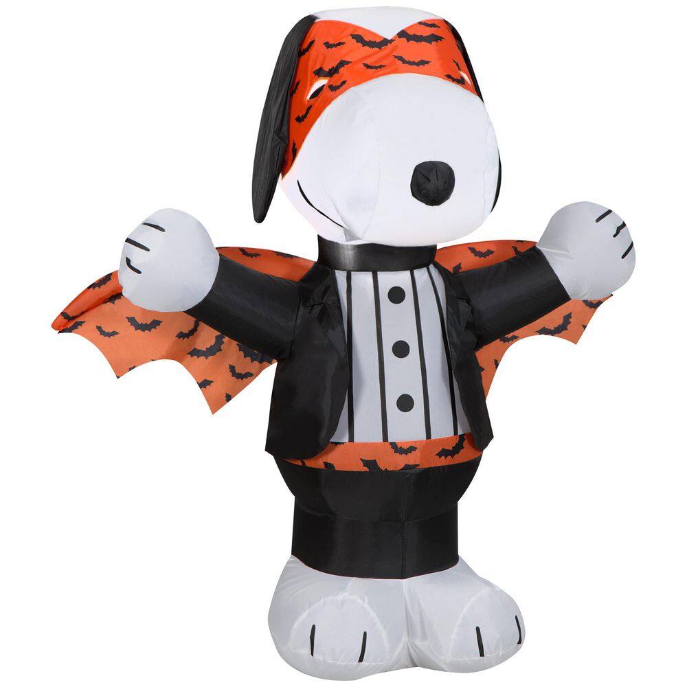 3.2 ft Airblown-Snoopy with Orange Vampire Print Halloween Inflatable G ...