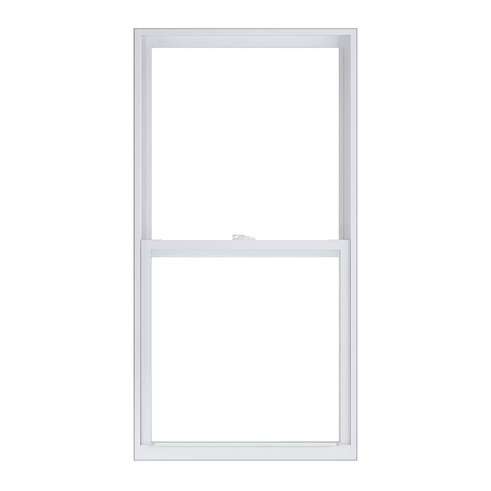American Craftsman 28 in. x 54 in. 50 Series White Single Hung Low-E ...