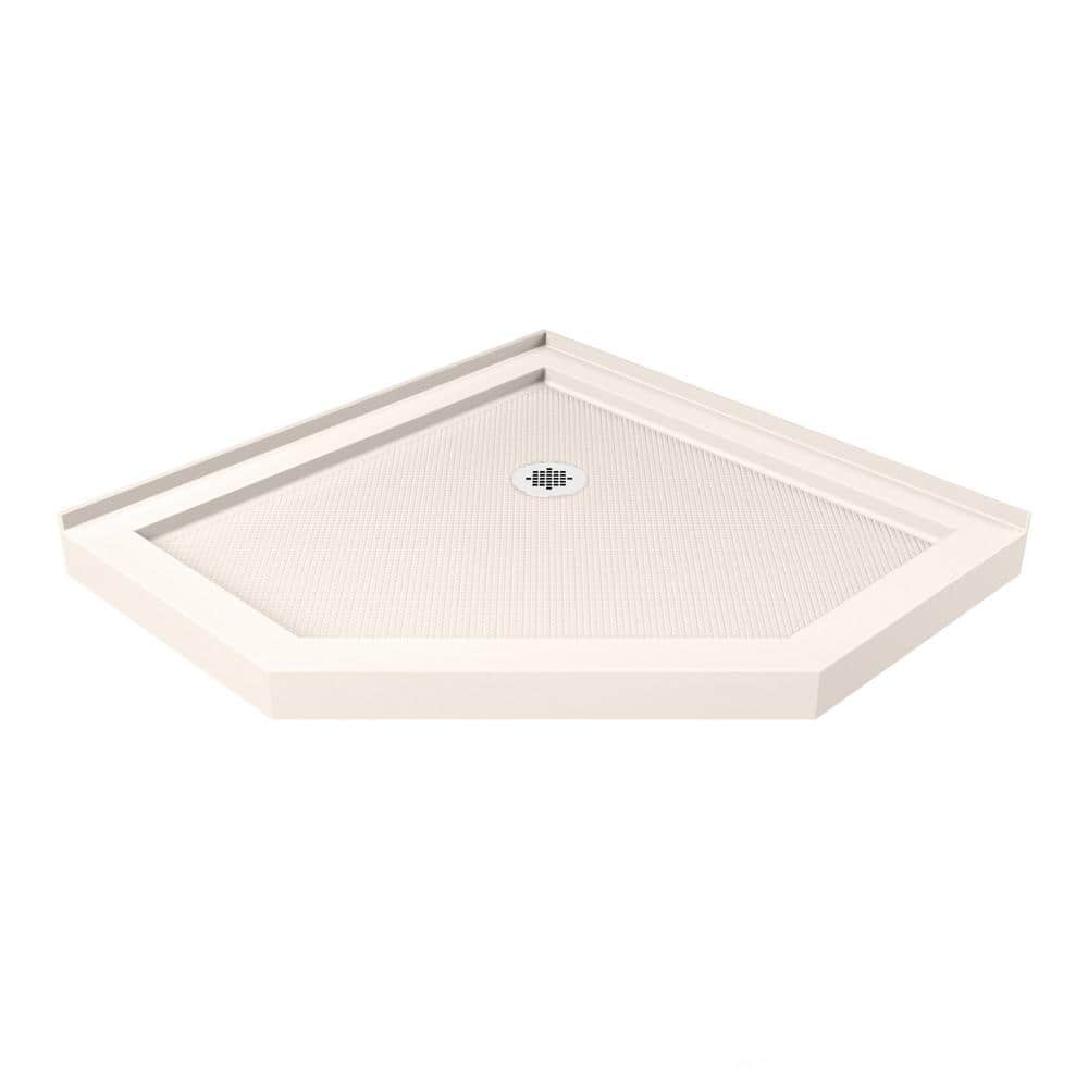 DreamLine Slimline 42 in. x 42 in. Neo-Angle Shower Pan Base in Biscuit ...