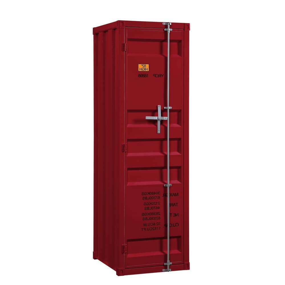 Acme Furniture Cargo Red Metal 20 in. Wardrobe 35955 - The Home Depot