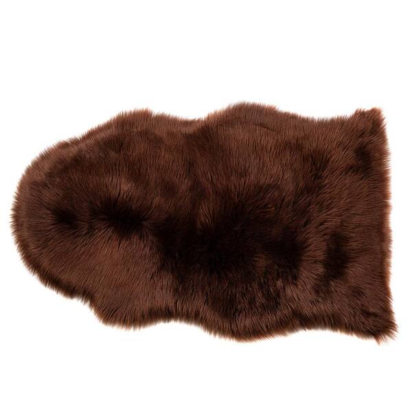 Walk on Me Brown 2 ft. x 3 ft. Faux Fur Luxuriously Soft and Eco ...