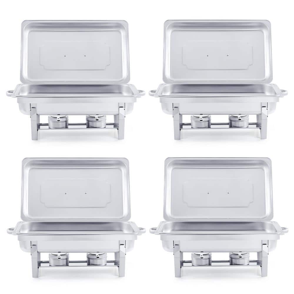 Wilprep 9.5 qt. Silver Stainless Steel Chafing Dish Buffet Set with ...