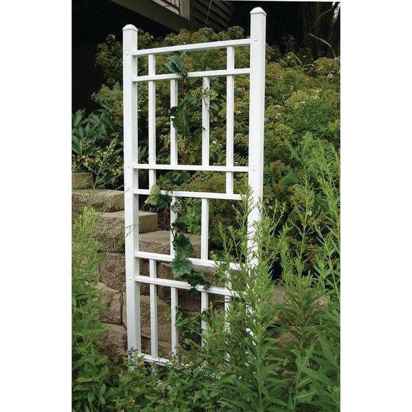 Dura-Trel 75 in. x 28 in. White Vinyl PVC Wellington Trellis-11173 ...