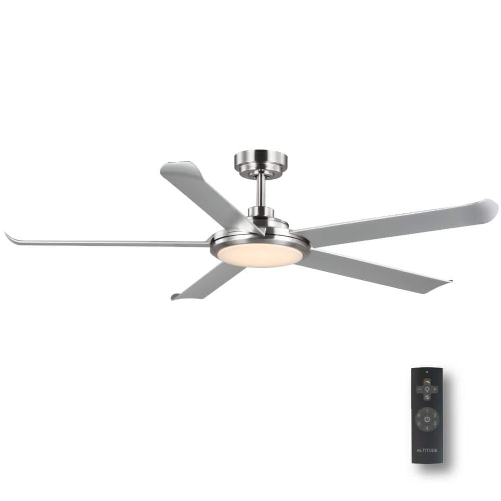 Altitude Arlette 60 in. LED Indoor/Outdoor Brushed Nickel Ceiling Fan ...