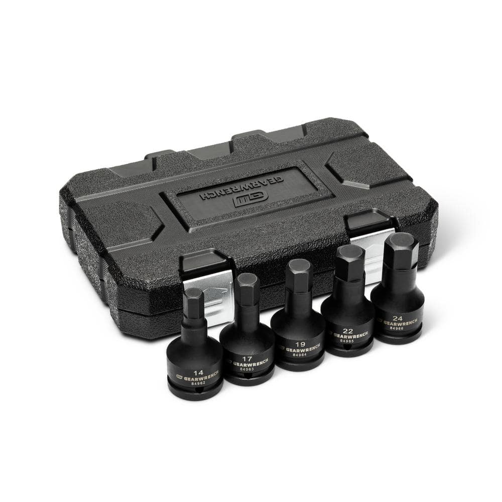GEARWRENCH 3/4 in. Drive Metric Impact Hex Bit Socket Set with Blow ...