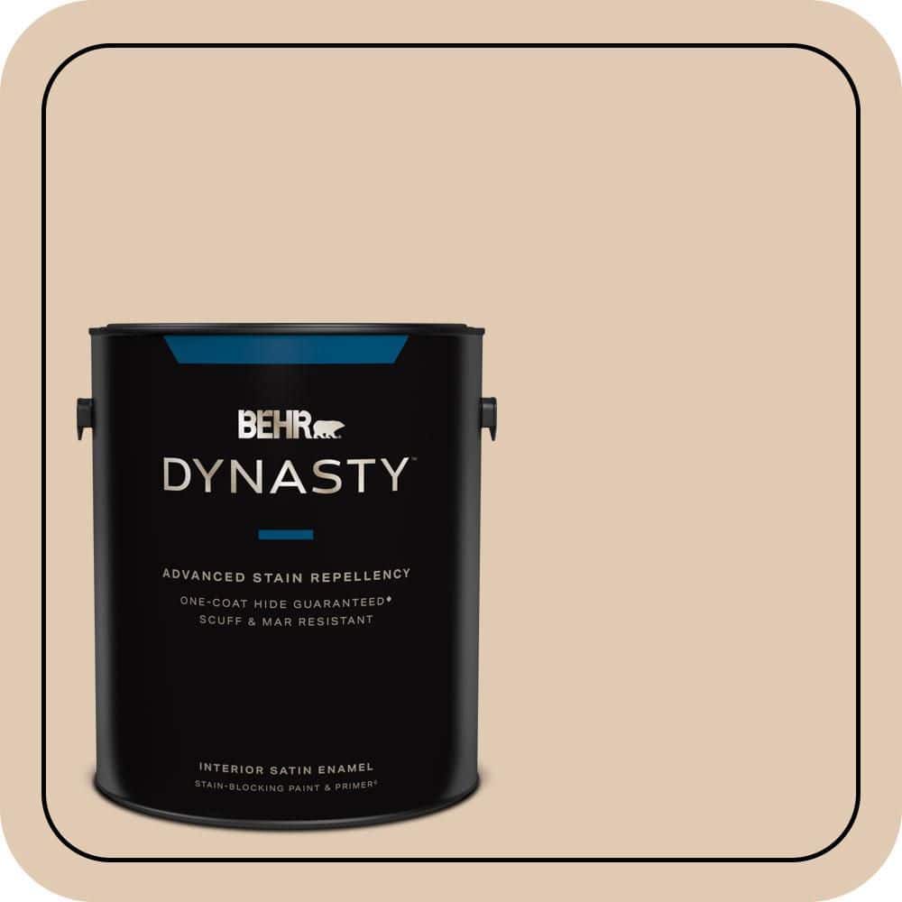 BEHR DYNASTY 1 gal. #290E-2 Oat Cake Satin Enamel Interior Stain ...
