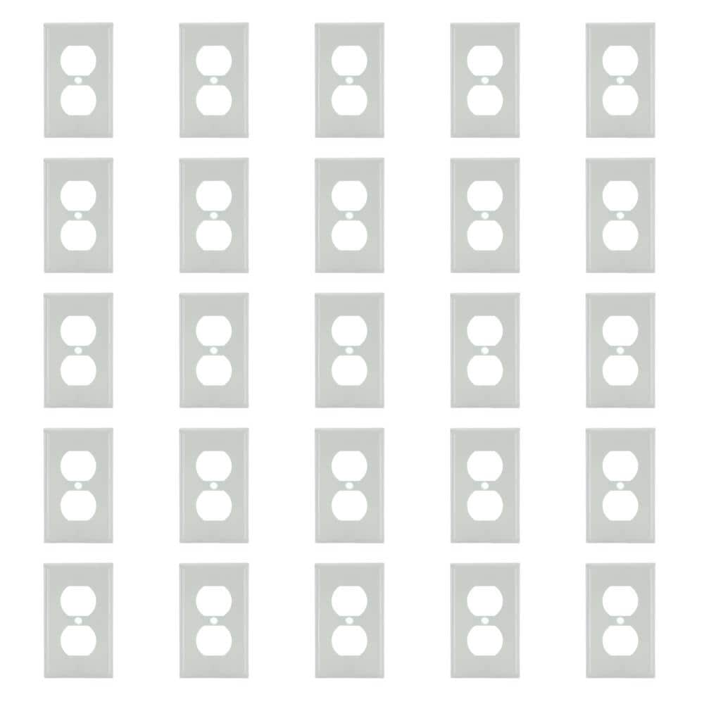 Sunlite 1-Gang White Duplex Outlet Plastic Wall Plate (25-Pack) HD50607 ...